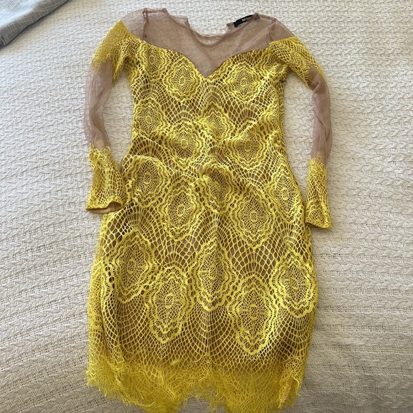 BikBok | Dresses | Transparent Lace Mini Dress | Poshmark